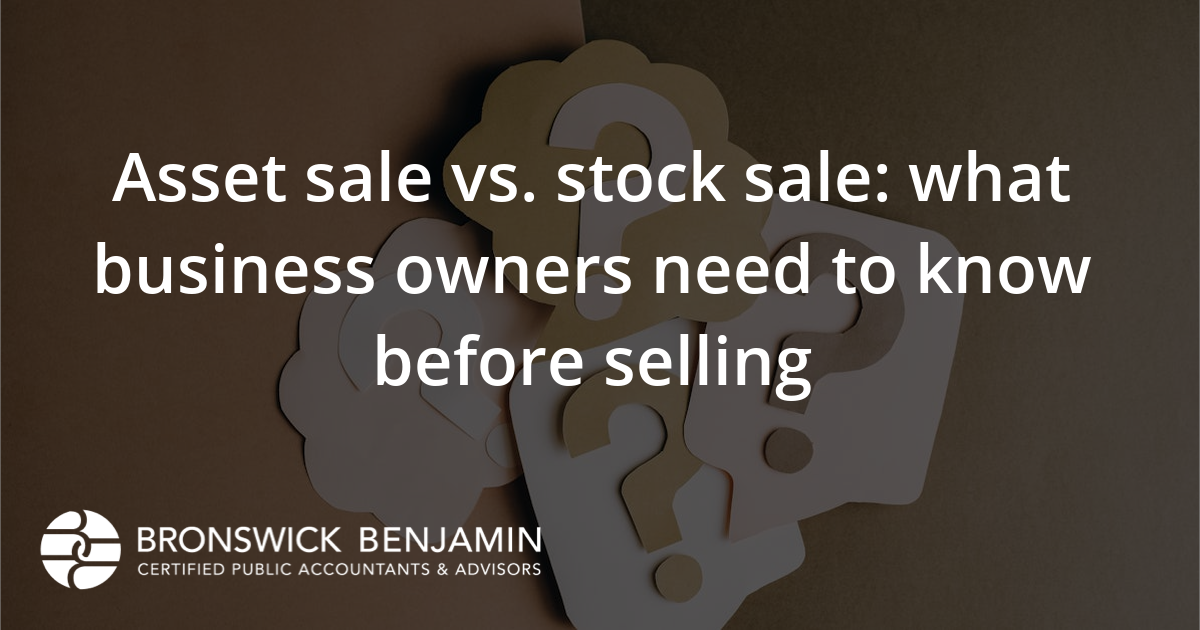 Asset sale vs. stock sale: what business owners need to know before ...