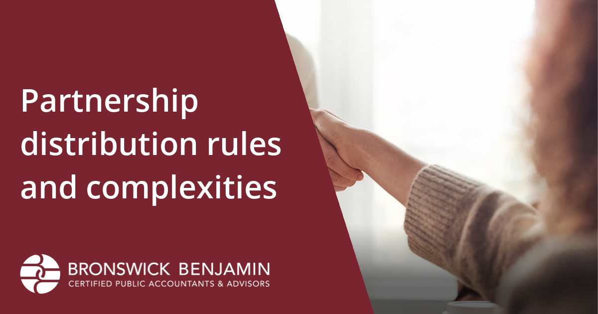 Partnership distribution rules and complexities - Bronswick Benjamin